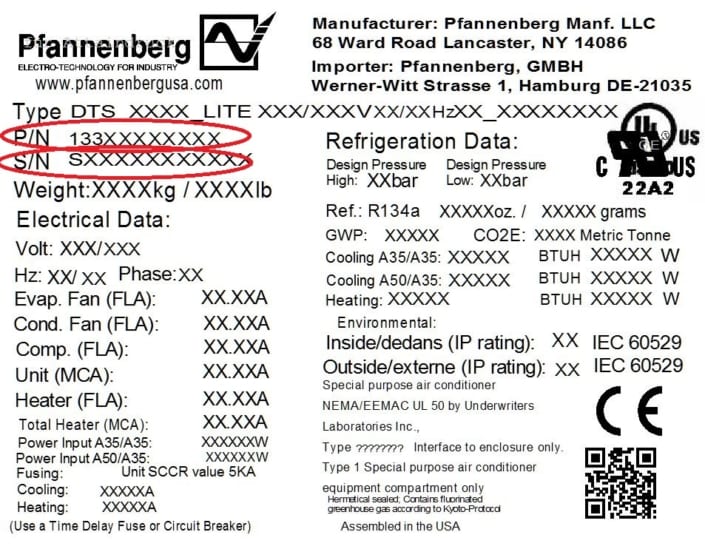 DTS Label - Pfannenberg USA